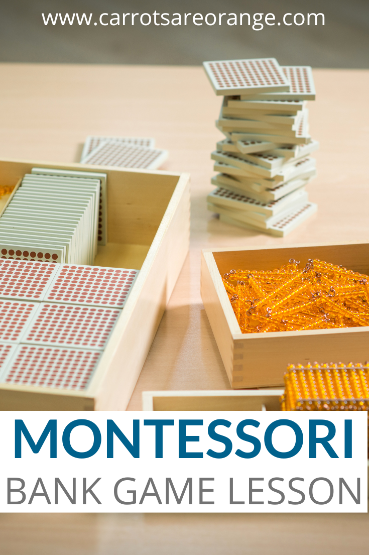 Lezione di gioco Montessori Golden Beads Bank | Montessoriani